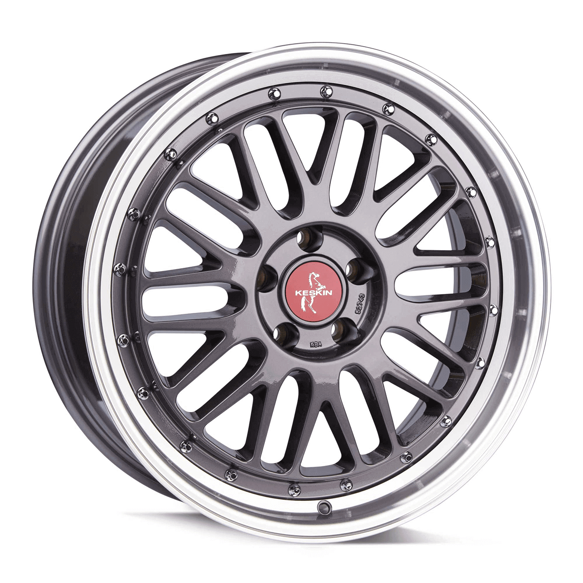 Keskin KT22 18x8 ET40 5x114.3 Titan Grey Polished Lip | KT2280185114340TGLP